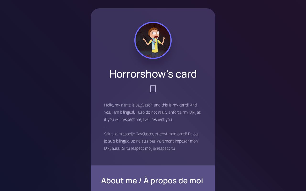 Horrorshow’s Carrd